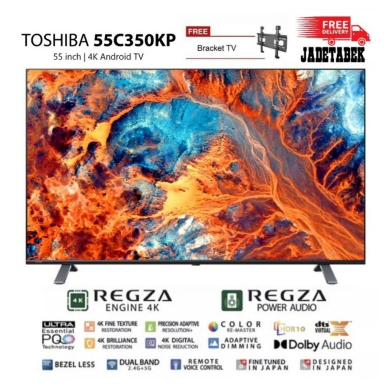Jual TOSHIBA LED ANDROID TV 55C350KP SMART TV 55 INCH UHD 4K HDR REGZA ENGINE - NEW C350 SERIES ...