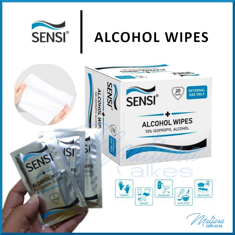 Jual (MUTIARA ALKES) ECERAN - Sensi Alcohol Wipes 70% Isopropyl Alcohol ...