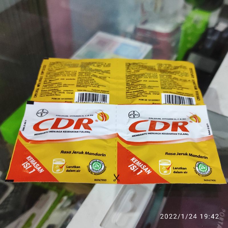 Jual CDR Effervescent Rasa Jeruk Mandarin Isi 2 Tablet with Kalsium ...