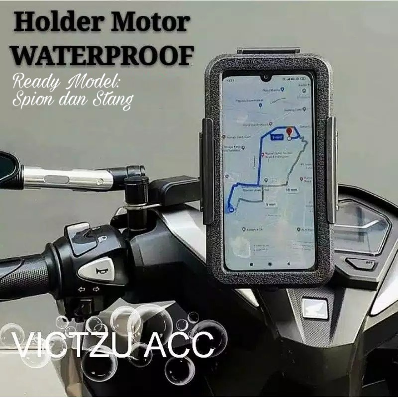 Jual Holder HP Motor Waterproof Bracket HP GPS Handphone Anti air ...