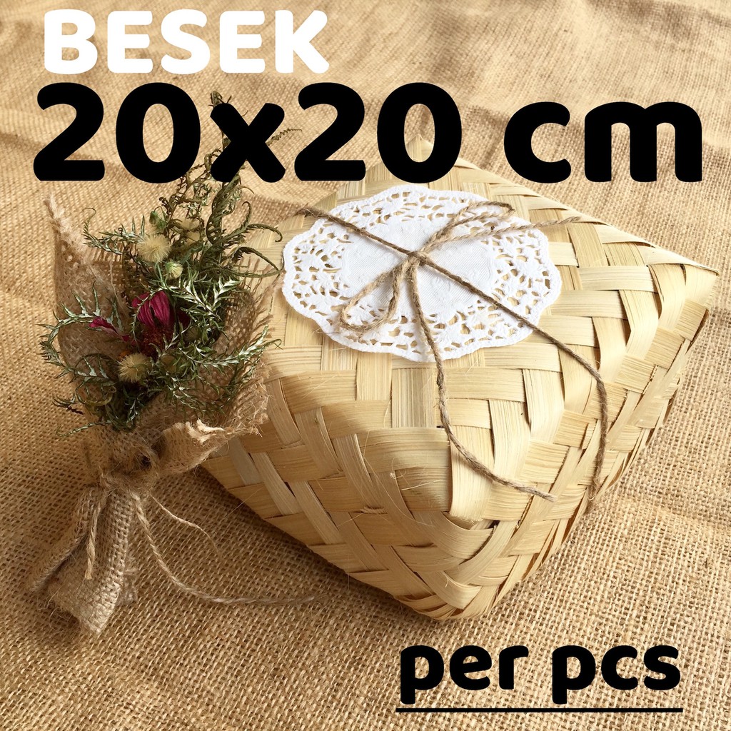 Jual Besek bambu 20 x20 cm besek makanan pipiti Hampers harga sebelah ...