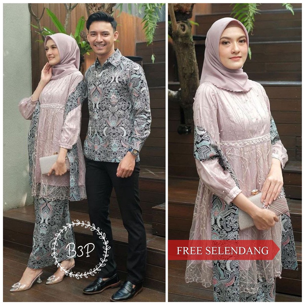 Jual BATIK COUPLE KEBAYA Couple Kebaya Modern Baju Tunangan Wisuda ...