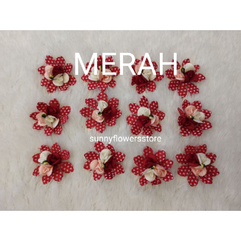 Jual aplikasi bunga kain hiasan baju Bros aksesoris | Shopee Indonesia