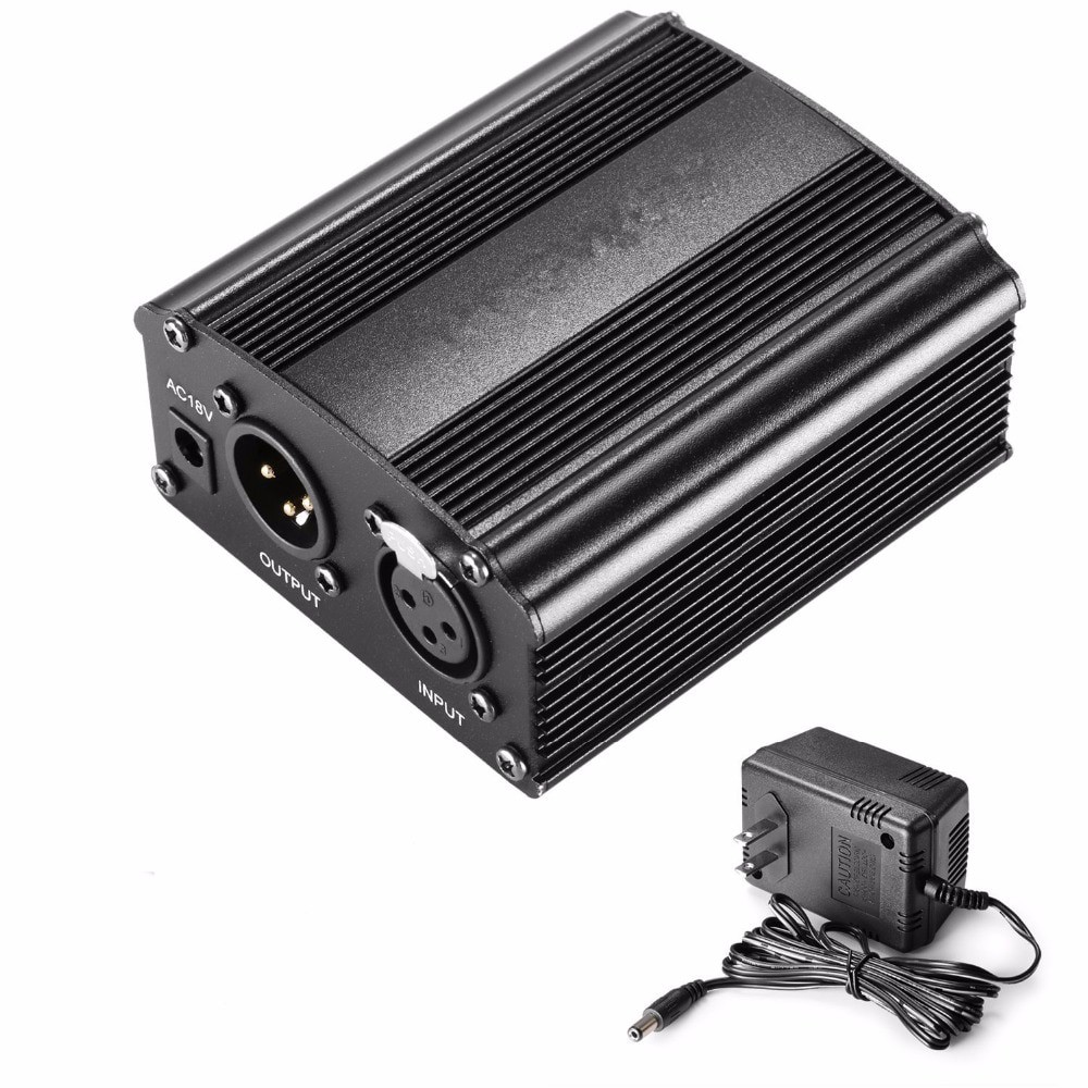 Jual phantom power 48v mic microphone condenser recording power adapter ...