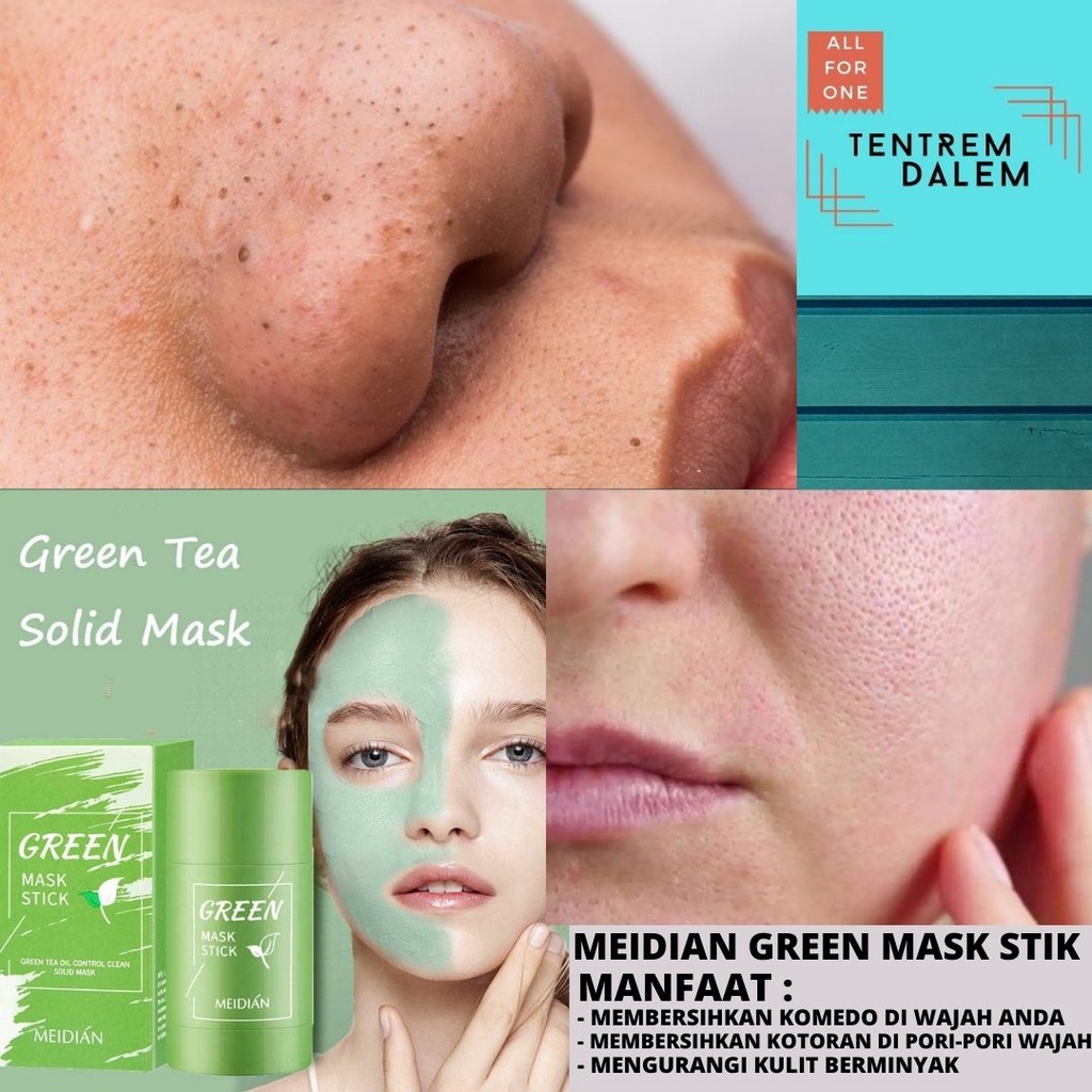 Jual MEIDIAN GREEN MASK STICK MASKER GREEN TEA PENGHILANG KOMEDO ORI ...