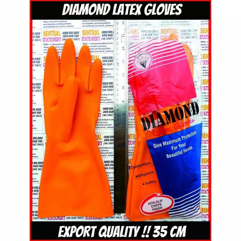 Jual Sarung Tangan Karet Latex Diamond Safety APD Medis / Pabrik ...