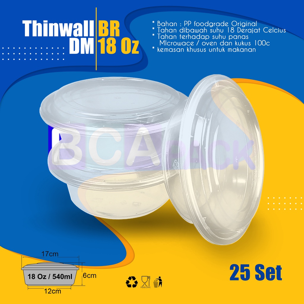 Jual THINWALL MANGKOK BOWL 18 OZ - 540ML - FOOD GRADE - ISI 25 PCS | Shopee Indonesia
