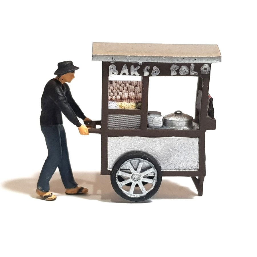 Jual Figure Mamang dorong gerobak bakso skala 1-64 diorama - painted ...