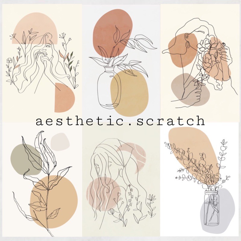 Jual ( aesthetic.scratch ) poster vintage / bohemian / retro / line art ...