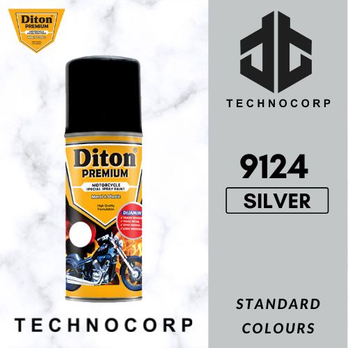 Jual Cat Semprot DITON PREMIUM 9124 SILVER / SILVER KILAT POLOS SEMI ...