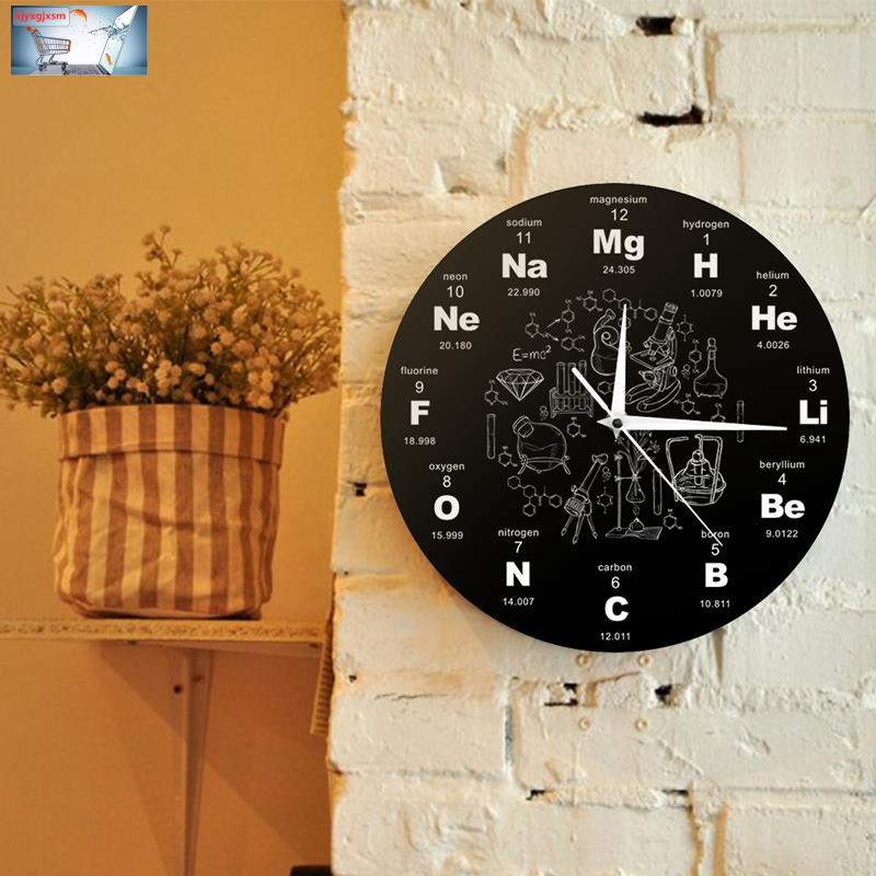 Jual Periodic Table of Elements Wall Art Chemical Symbols Wall Clock Educational ElementaL ...