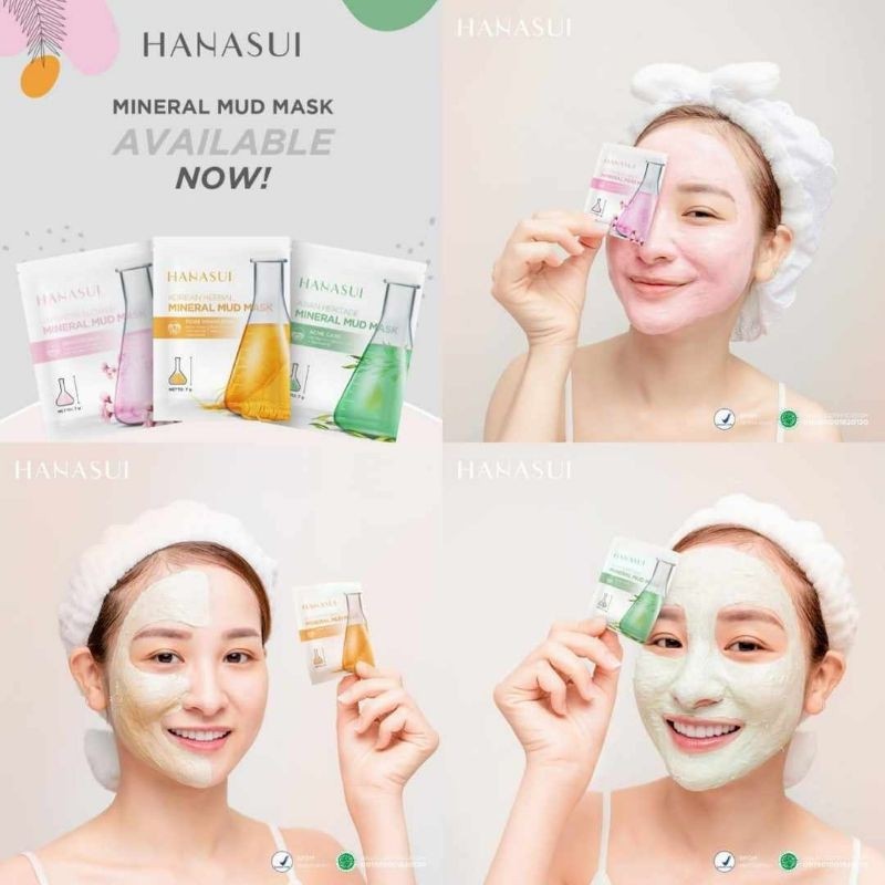 Jual HANASUI Mud Mask sachet Original ( pink,hijau,orange ) | Shopee ...