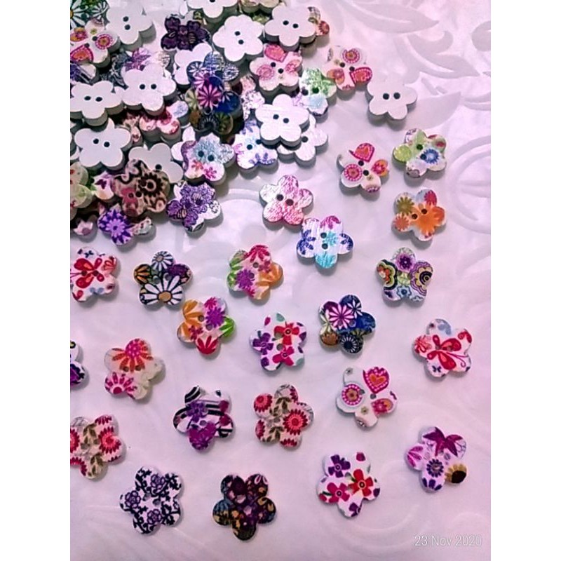 Jual Kancing Kayu Kancing Bunga 15mm | Shopee Indonesia