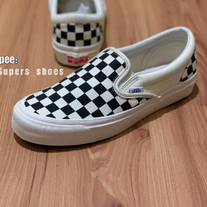 Jual ☆ SEPATU PREMIUM VANS SLIPON OG CHECKERBOARD BLACK WHITE - VANS ...