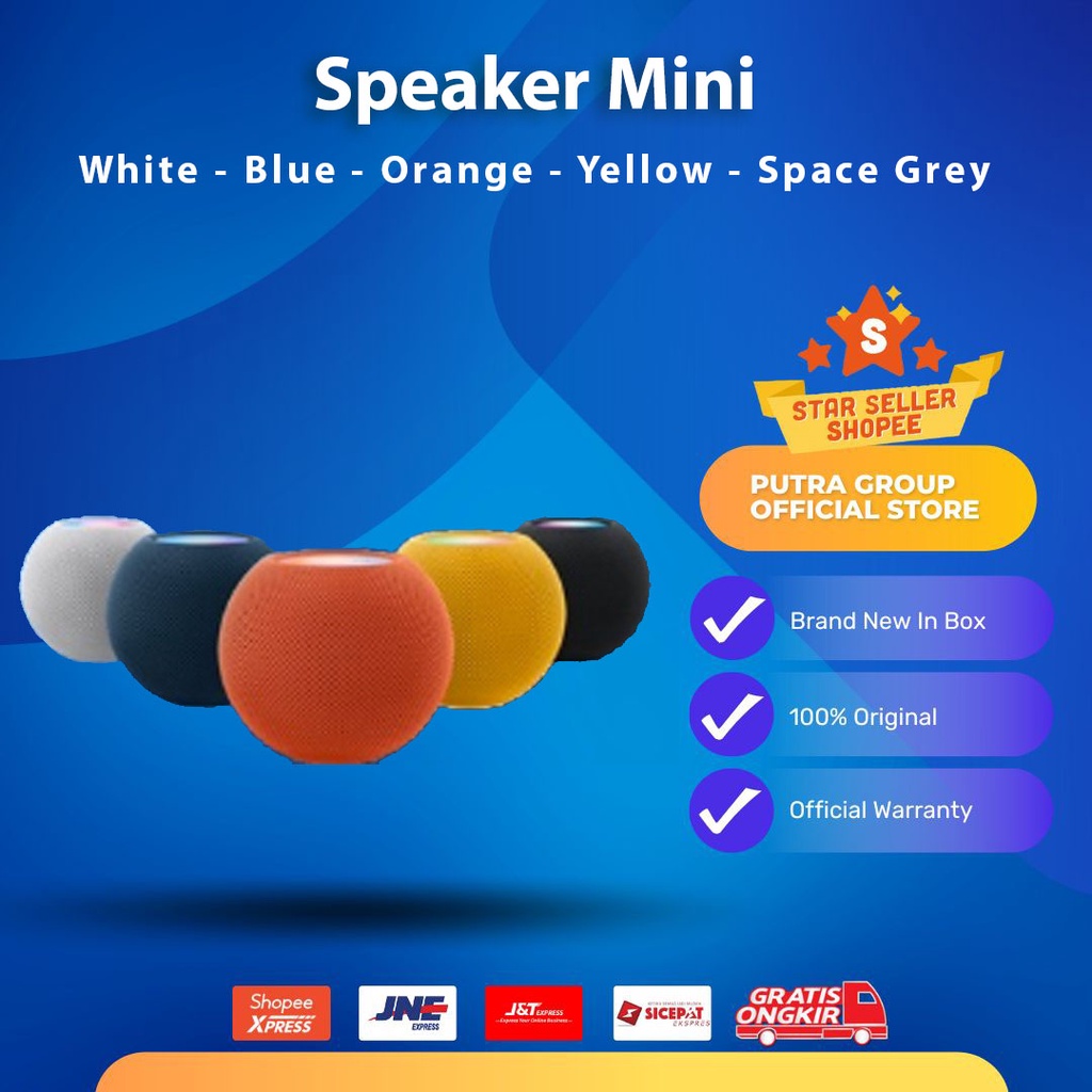 Jual Apple HomePod Mini Home Pod Speaker Orange Yellow Blue Gray White ...