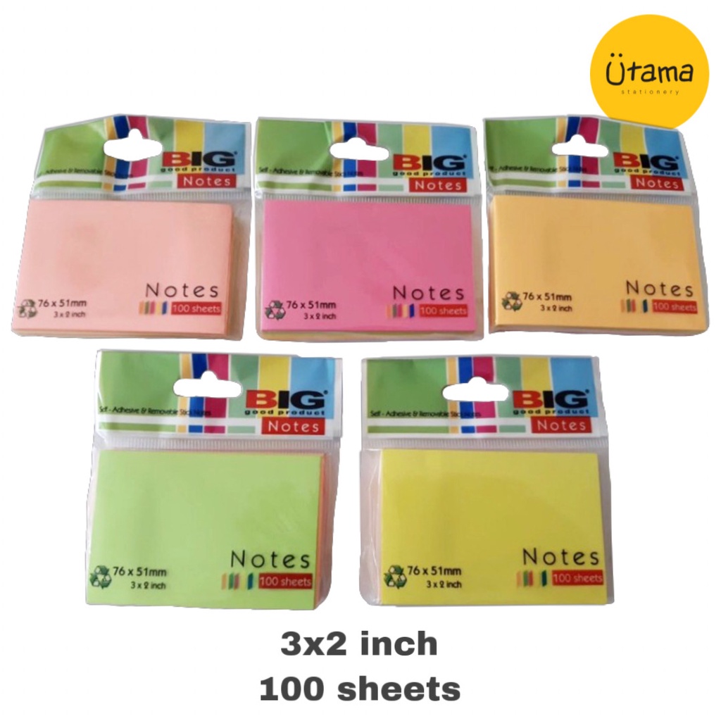 Jual BIG Sticky Notes 3x2 (76x51)/Tumpuk Pembatas dan Penanda kertas ...