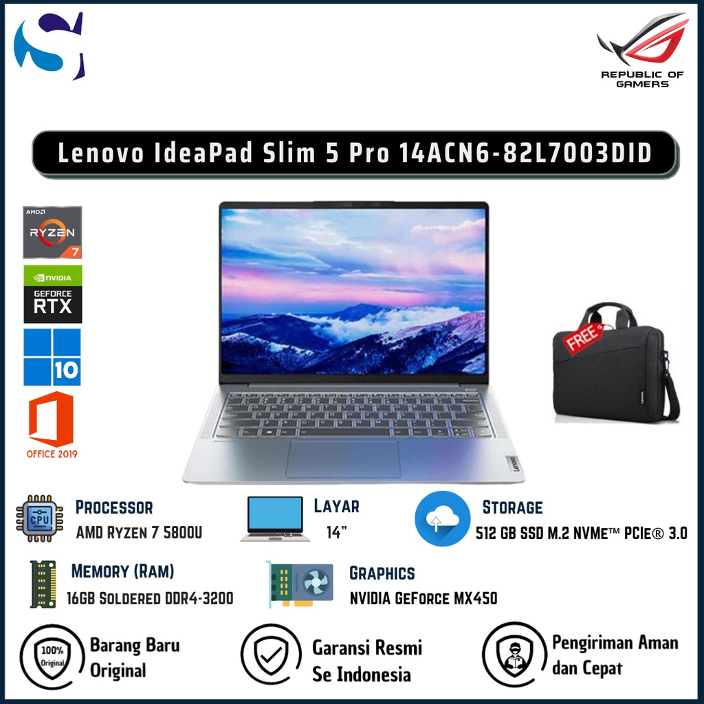 Jual Lenovo IP5 Slim 5 Pro 3CID 3DID Ryzen 7-5800U/16GB/512GB/MX450/W10+OHS | Shopee Indonesia