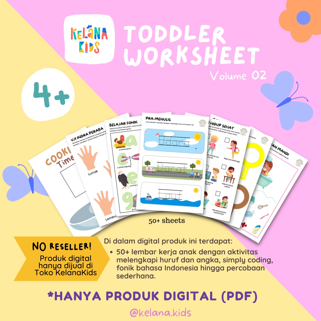 Jual Printable Worksheet Vol 02 Untuk Anak Usia 4 Tahun TK PAUD 55 ...