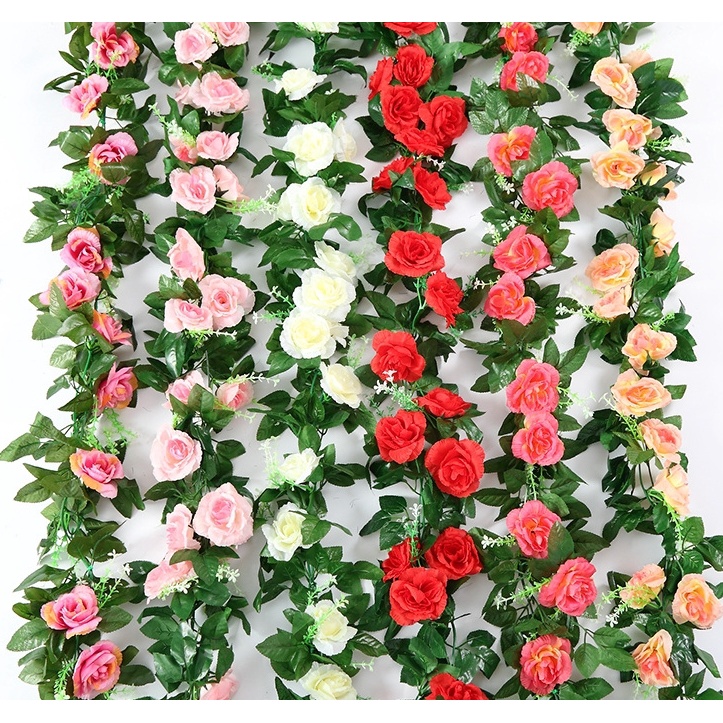 Jual Bunga Mawar Rambat Palsu Dekorasi Wedding Ruangan Rumah Cantik ...