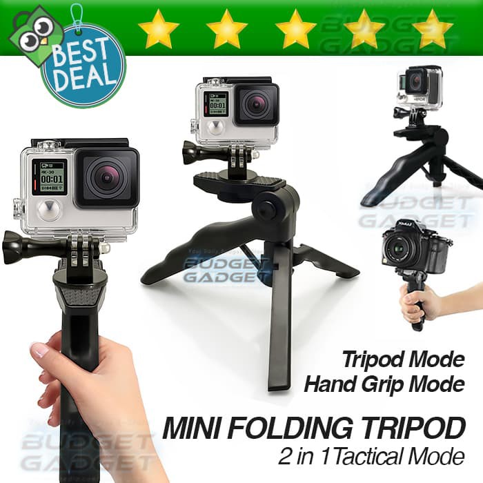 Jual Tripod Mini Foldable 2 in 1 untuk DSLR Gopro Handycam Camera ...