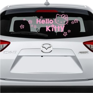 Jual stiker mobil cutting hello kitty kaca belakang, sticker lucu murah ...