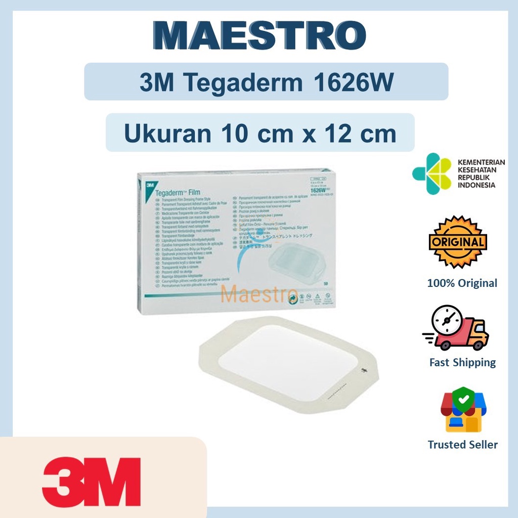 Jual 3M Tegaderm Film 1626W 1626 10cm x 12cm 10x12 cm Plester Tahan Air | Shopee Indonesia