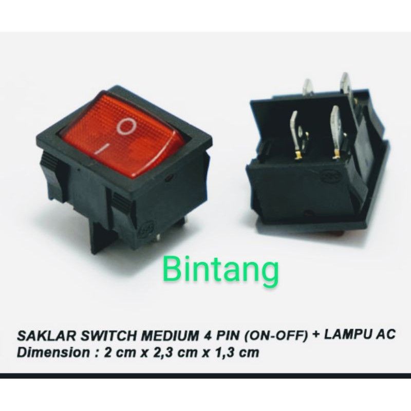 Jual power switch saklar medium 4 pin lampu AC on off | Shopee Indonesia