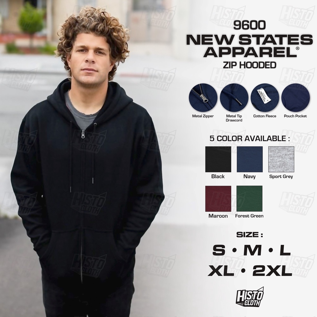 Jual NSA ZIP/ RITSLETING HOODIE Jaket New States Apparel Sweatshirt ...
