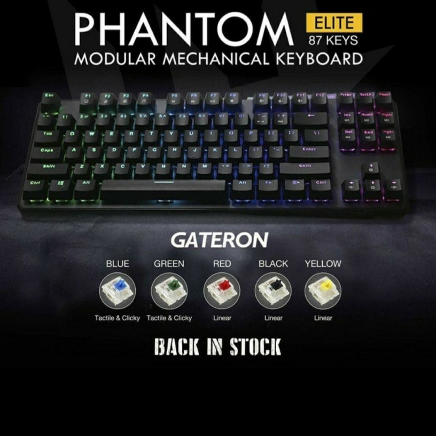 Jual TECWARE PHANTOM ELITE 87 RGB GATERON Tenkeyless Gaming Keyboard ...