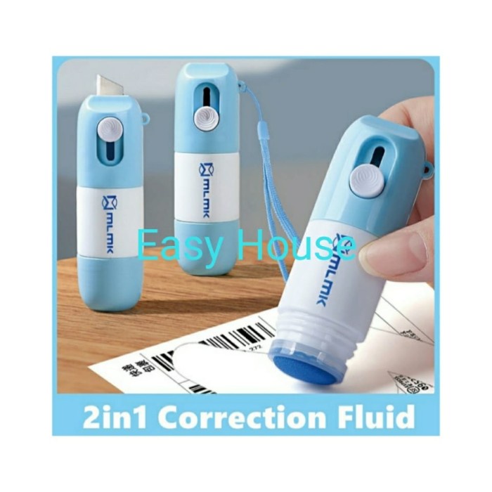 Jual MLMK 2in1 Correction Fluid Box Opener/Penghapus/Tip Ex Resi Paket ...