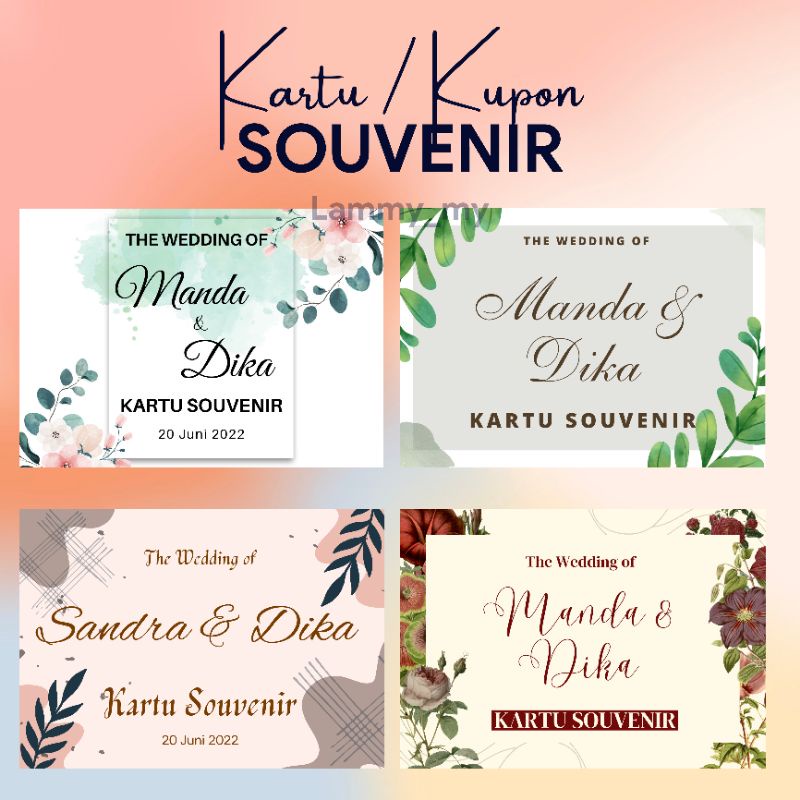 Jual Kupon souvernir pernikahan/Bisa request desain/Kupon penukaran ...