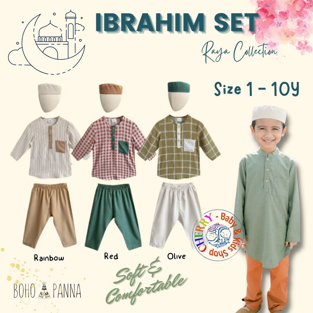 Jual Bohopanna Ibrahim Koko Set 1-3 Tahun Muslim Baju Lebaran Koko ...