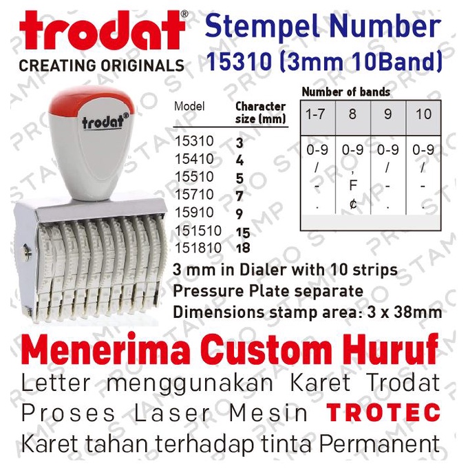 Jual Stempel Angka Manual 10 Digit 3mm Trodat 15310 | Shopee Indonesia