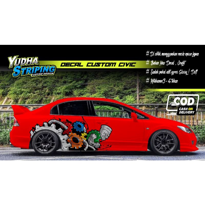 Jual STICKER DECAL VARIASI CIVIC, VIOS, SEDAN, DLL / STIKER MOBIL ...