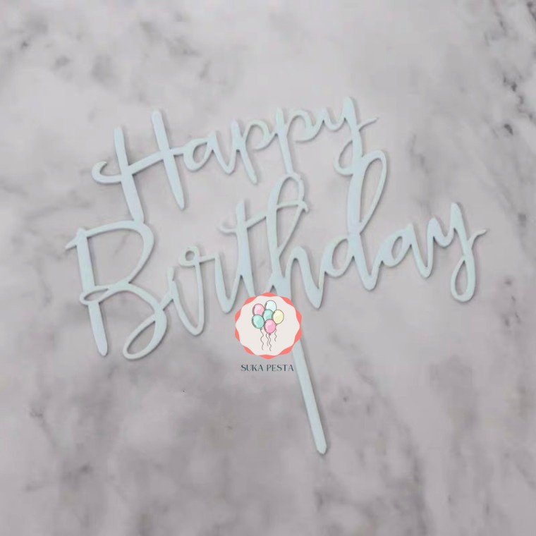 Jual CAKE TOPPER HBD ACRYLIC / TUSUKAN HIASAN KUE AKRILIK | Shopee ...