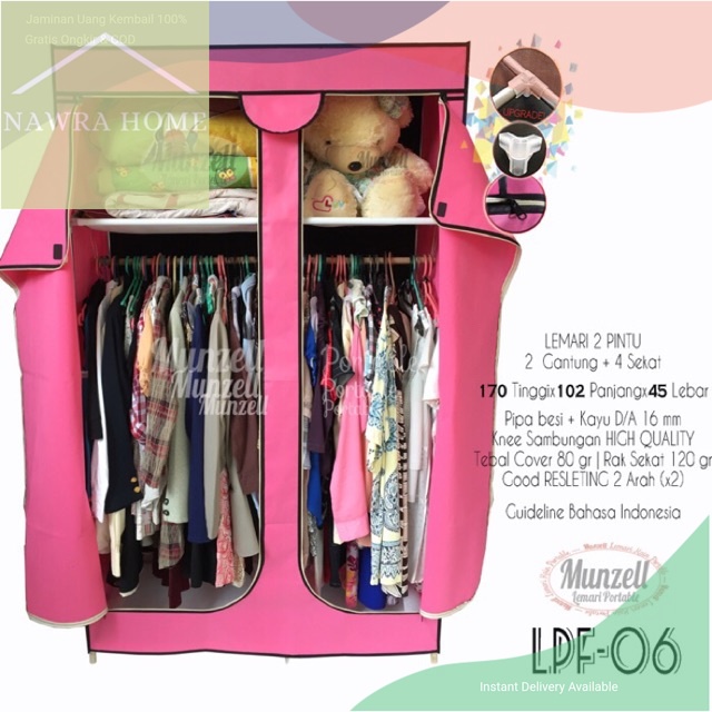 Jual PROMO TYPE LPF 06 LEMARI KAIN PORTABLE / LEMARI PAKAIAN / Lemari ...