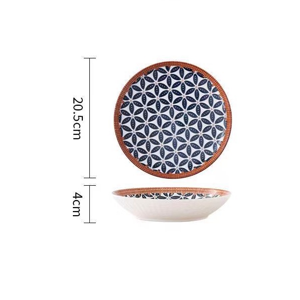 Jual HSM Piring Keramik Motif Anyaman Ukuran 20cm | Shopee Indonesia