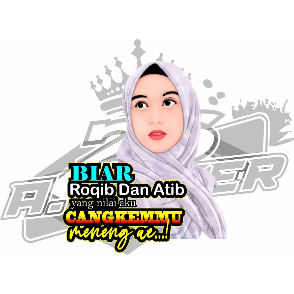 Jual stiker decal mobil gambar cewek vektor / sticker motor full costum ...