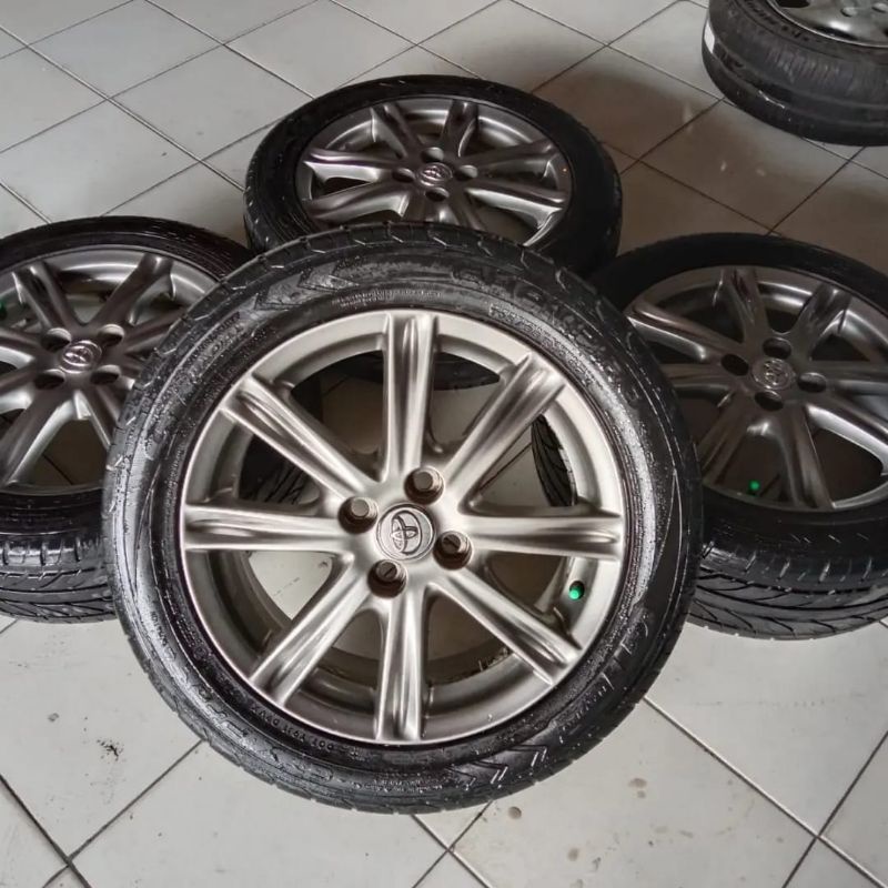 Jual velg Copotan mobil Toyota Yaris Ring 16 pcd 4x100 lebar 6 ET 51 ban GT radial 195 55 R16 ...