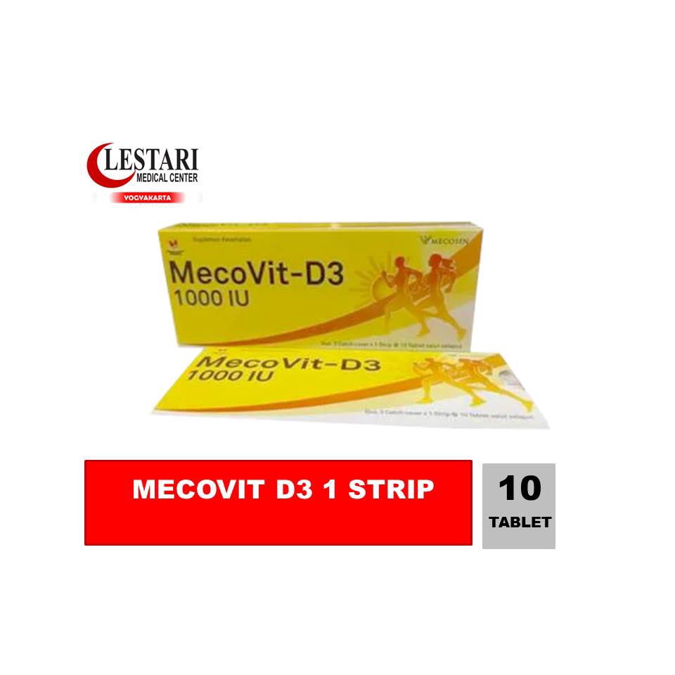 Jual mecovit D3 1000iu 1 strip / 10 tablet / suplemen vitamin D ...