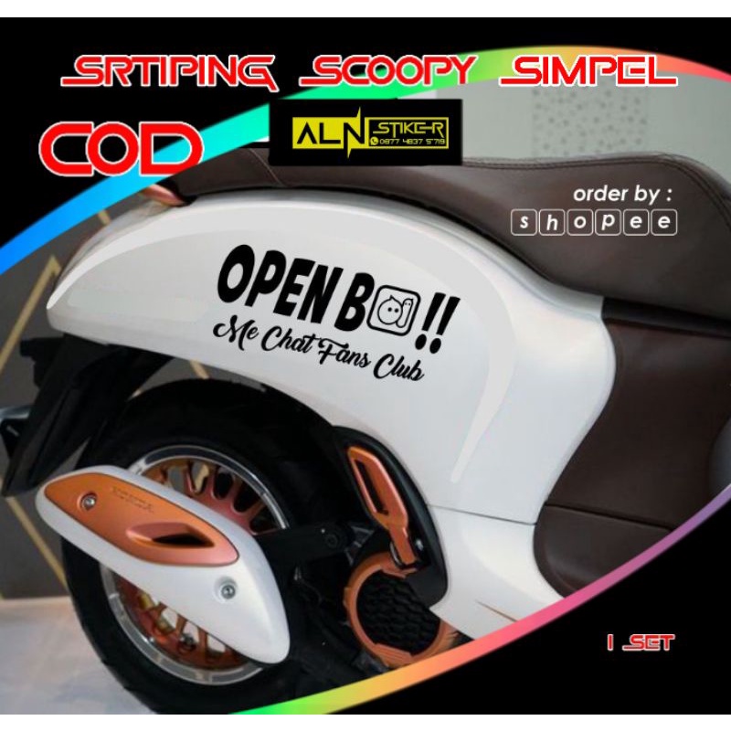 Jual Stiker Scoopy OPEN BO // Cutting Stiker OPEN BO | Shopee Indonesia