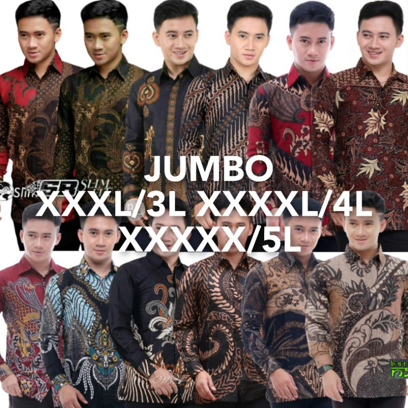Jual kemeja JUMBO XXXL/3L XXXXL/4L XXXXXL/5L Batik Lengan Panjang | Shopee Indonesia