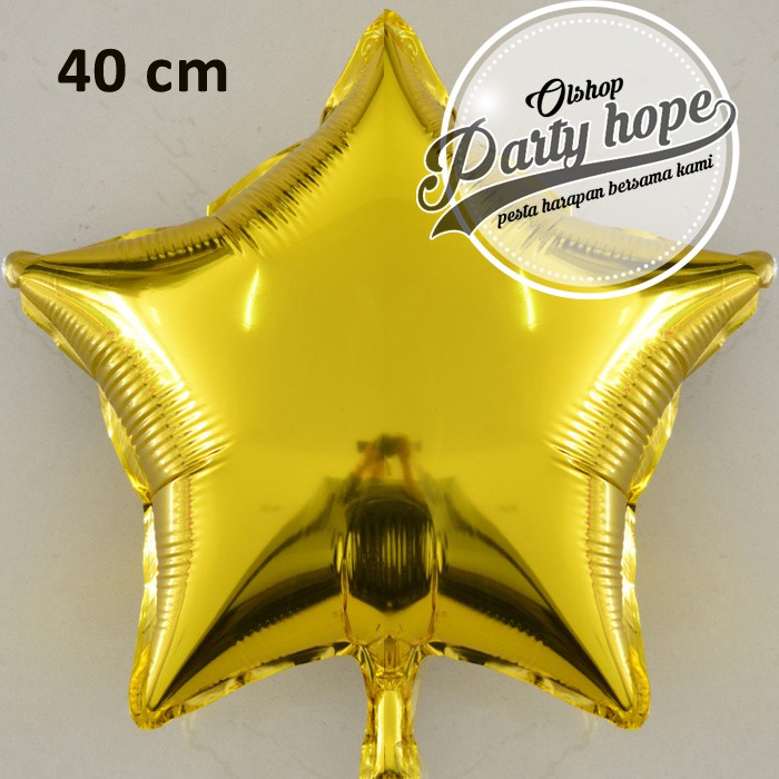 Jual Balon star Gold / Balon bintang Gold / balon foil star Gold ...
