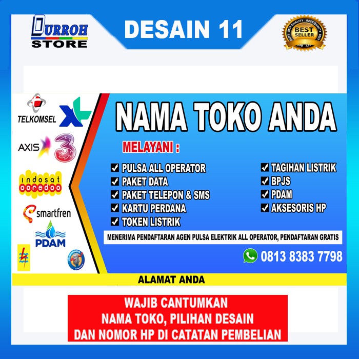 Jual Spanduk / Banner Konter Cell / Celluler Desain 11 | Shopee Indonesia