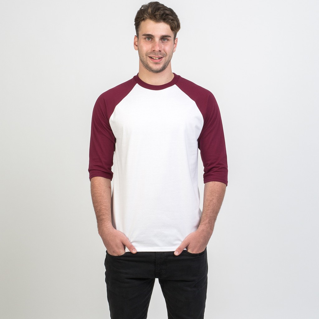 Jual Kaos Polos Raglan Lengan 3/4 New States Apparel (NSA) 7260 Premium ...