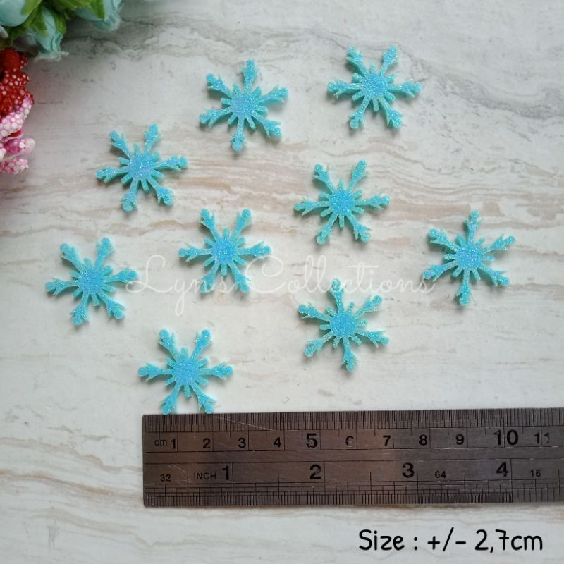 Jual (1pcs) Aplikasi Snowflakes Patch Biru Muda | Aplikasi Natal Busa ...