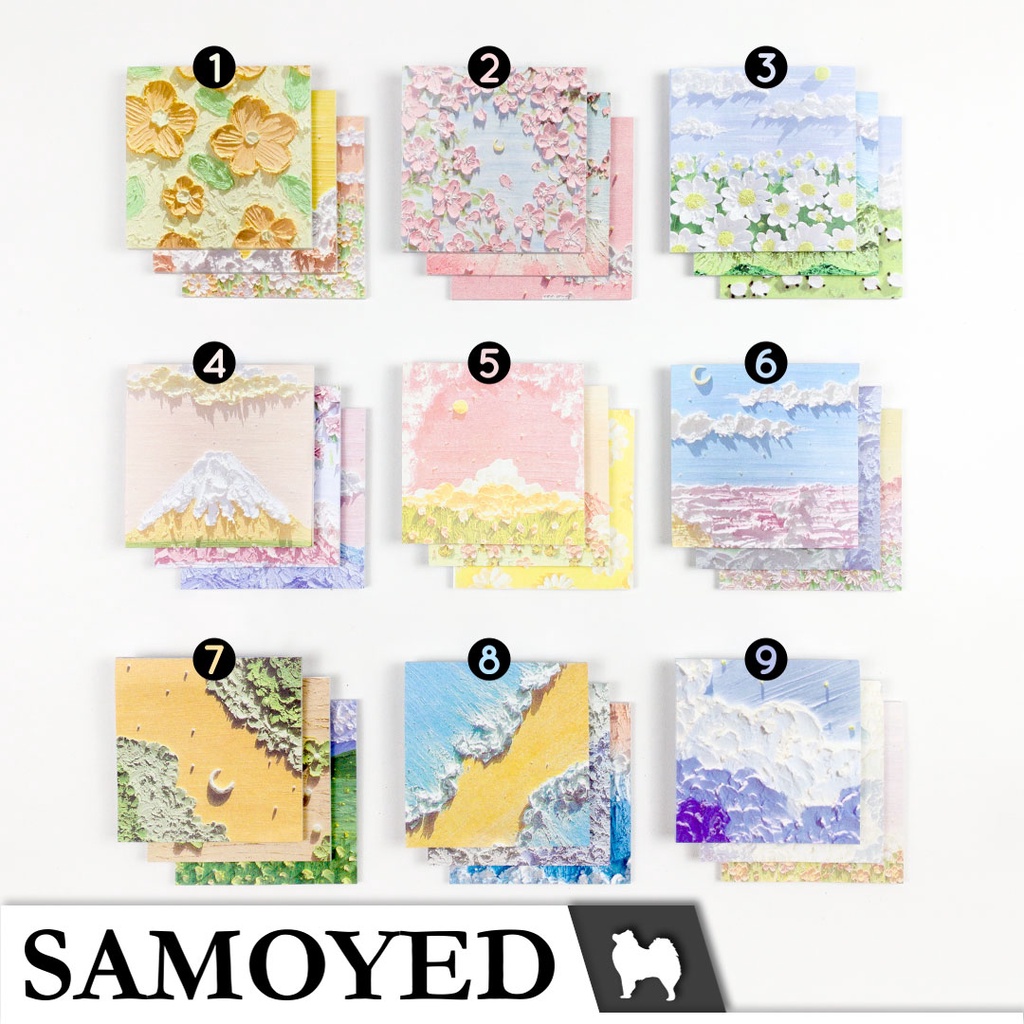 Jual Kertas Memo Tempel / Sticky Notes Pad Motif 3D Lukisan Alam Cat ...