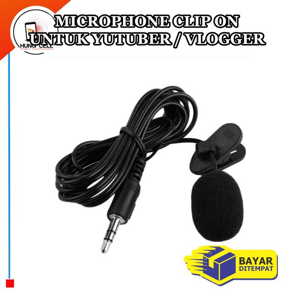Jual Microphone with clip / Clip On / Mic Untuk VLOGGER / Mic Untuk ...