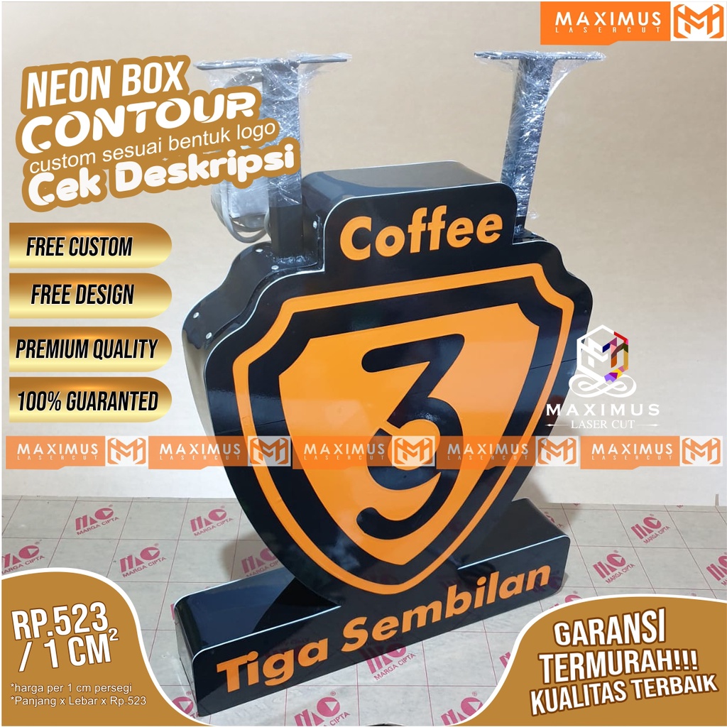 Jual PROMO!! NEON BOX CONTOUR SILUET AKRILIK OUTDOOR 1 SISI BEBAS ...