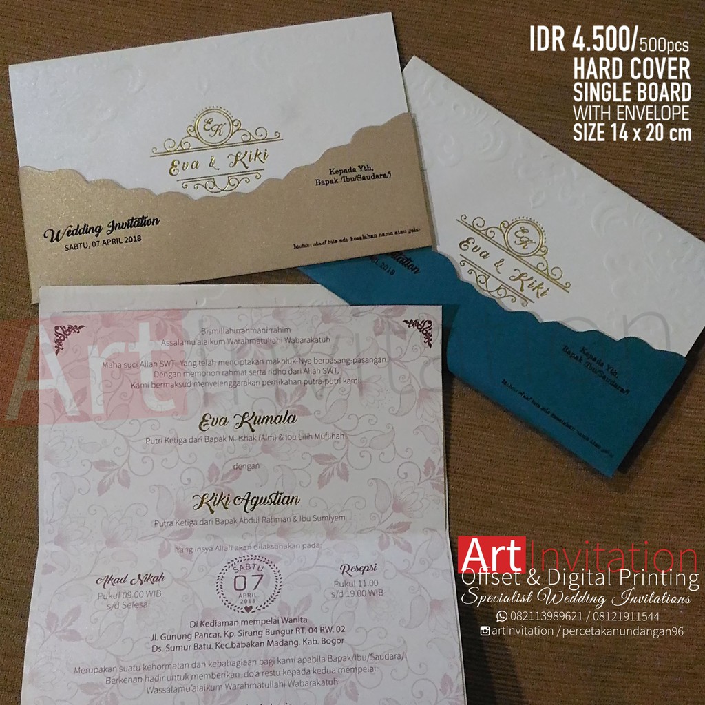Jual Undangan Pernikahan Soft Cover Embos Full Color/Undangan Murah ...